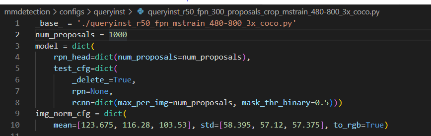 How can I adjust query_instnum_proposals? · Issue #8154 · open-mmlab/mmdetection · GitHub
