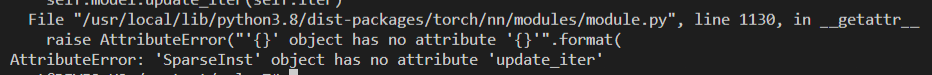 AttributeError: 'SparseInst' object has no attribute 'update_iter' · Issue #77 · lucasjinreal ...