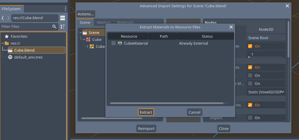 Advanced Import Extract Materials To Resources Not Possible For