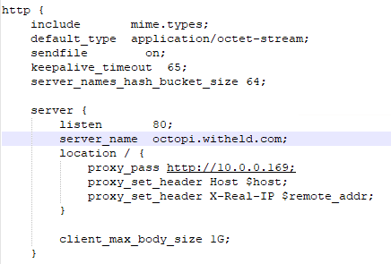 Reverse proxy external connection issues 1.3.10.rc2 · Issue #2912 · OctoPrint/OctoPrint · GitHub