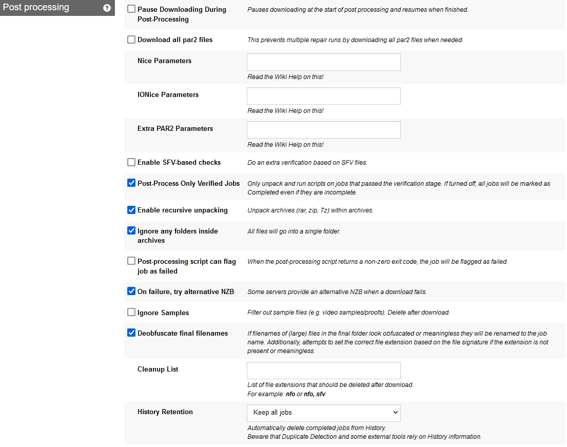 [Bug] SABnzbd - Post processing has no "Use tags from indexers" settings · Issue #1452 · TRaSH ...