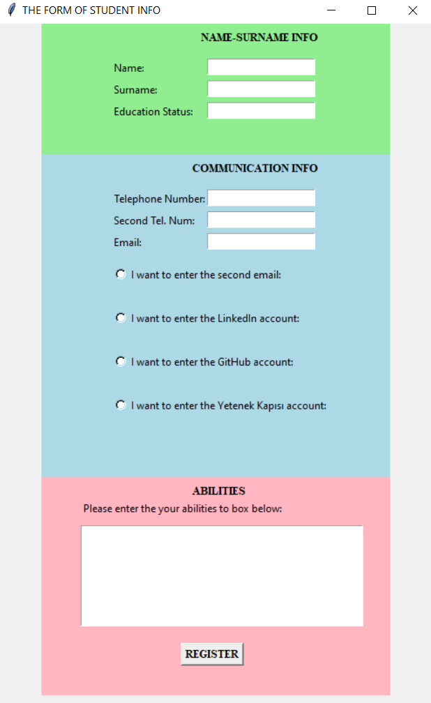 GitHub - Tugba-Demir/The-Form-of-Student-Info: This is a form of student registration.