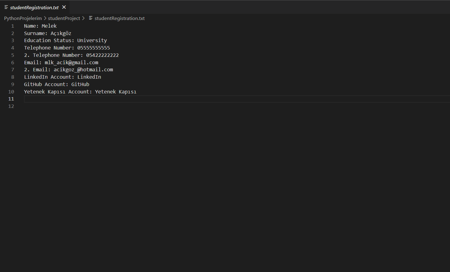 GitHub - Tugba-Demir/The-Form-of-Student-Info: This is a form of student registration.