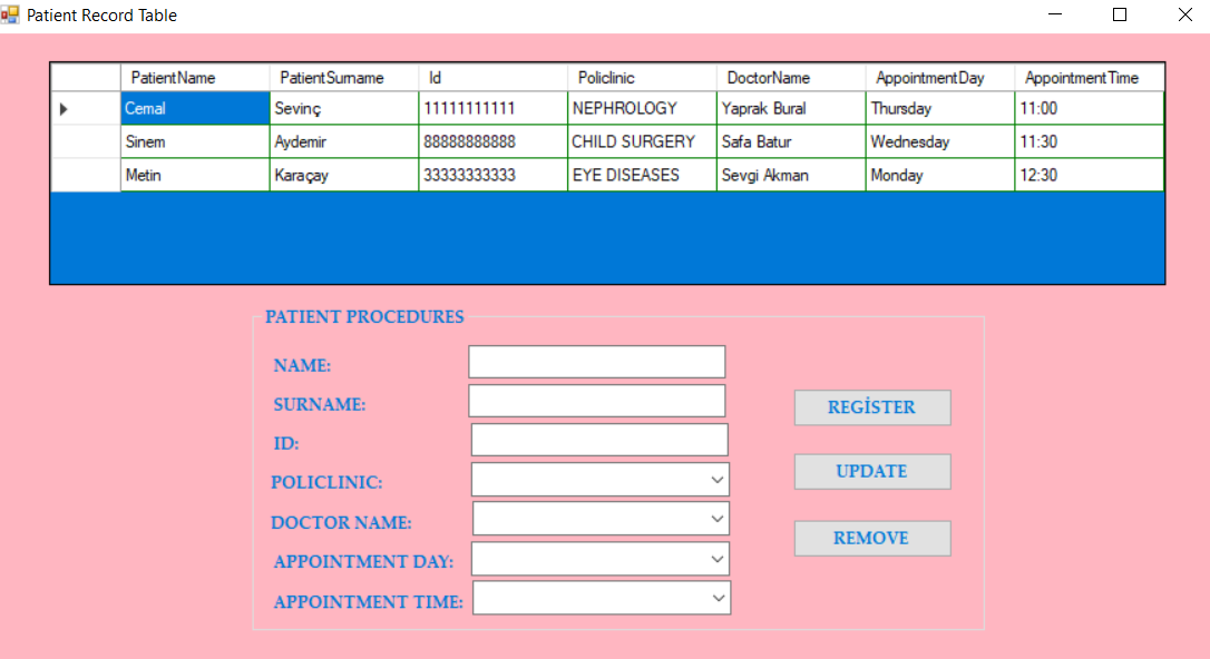 GitHub - Tugba-Demir/Patient-Registration-Table: This is a patient ...