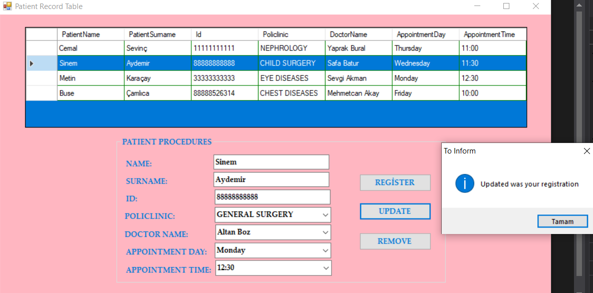 GitHub - Tugba-Demir/Patient-Registration-Table: This is a patient registration table.