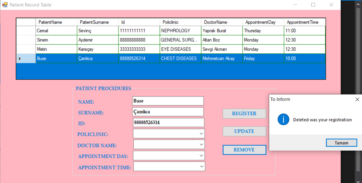 GitHub - Tugba-Demir/Patient-Registration-Table: This is a patient registration table.