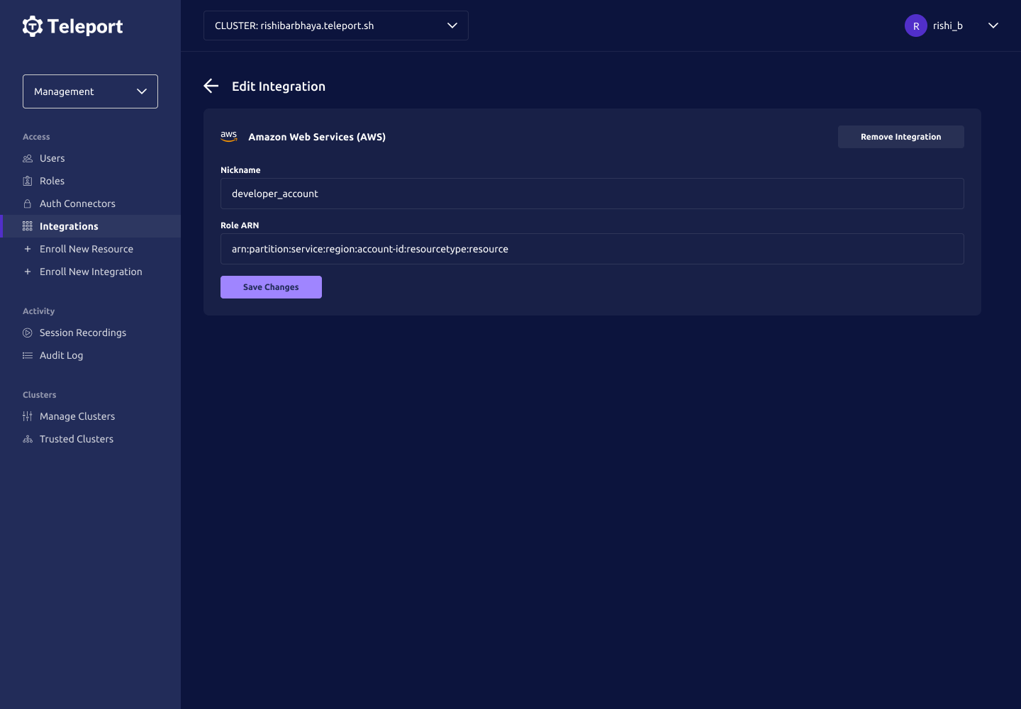 Design integration management (edit) page · Issue #25467 · gravitational/teleport · GitHub