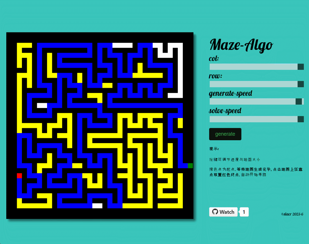 GitHub - s1acr/maze-algo: 算法作业, 迷宫自动寻路, web演示