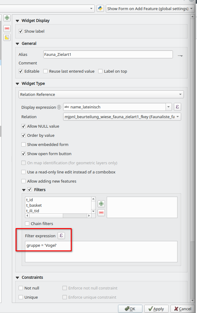 Relation reference widget: filter expression does not work with variables · Issue #48190 · qgis ...