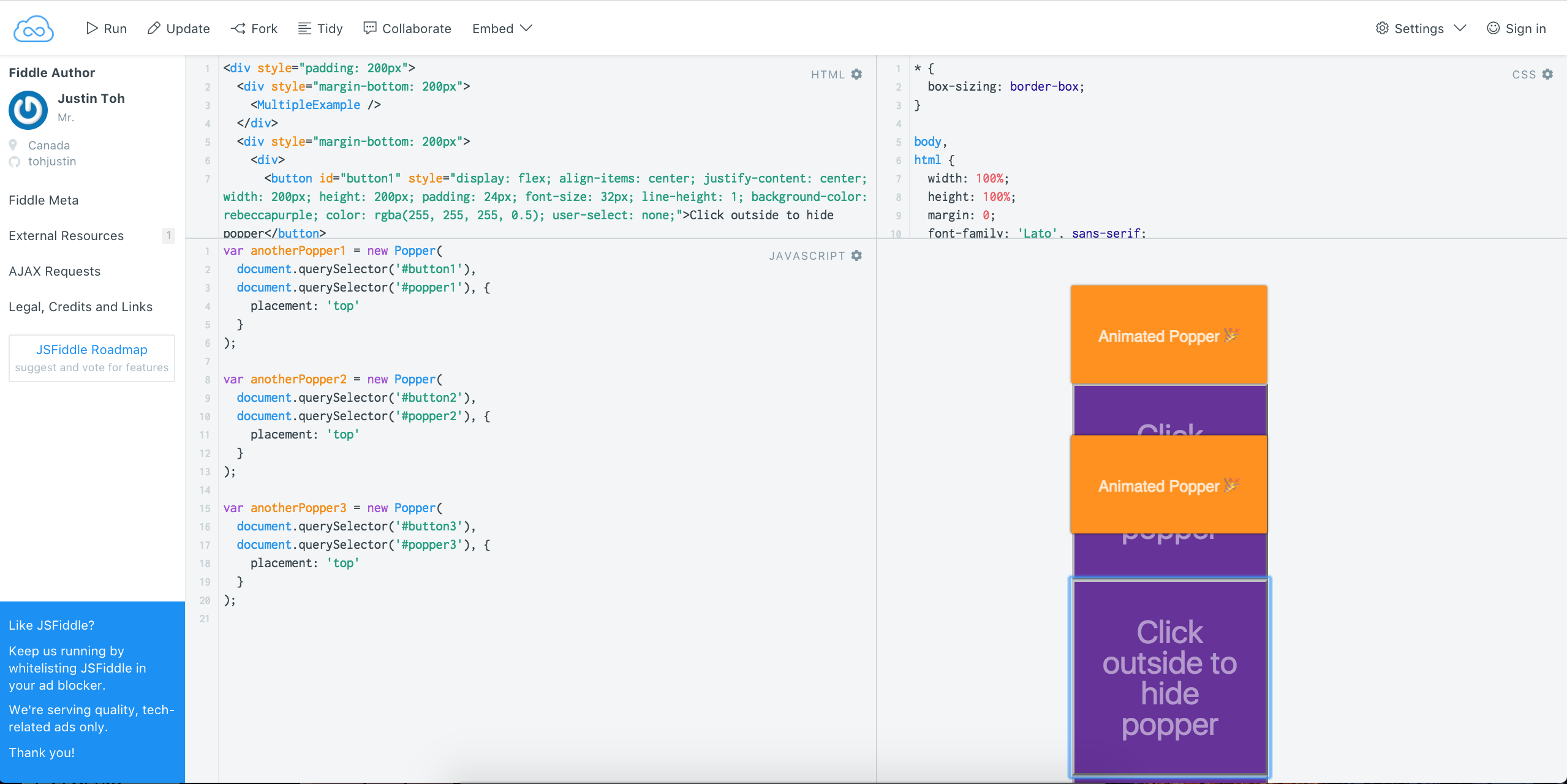 Popper component not positioned to target component correctly (in ...