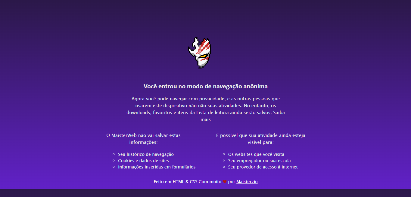 GitHub - maisterdev/guia-anonima-roxa: Reformulação da aba anonima