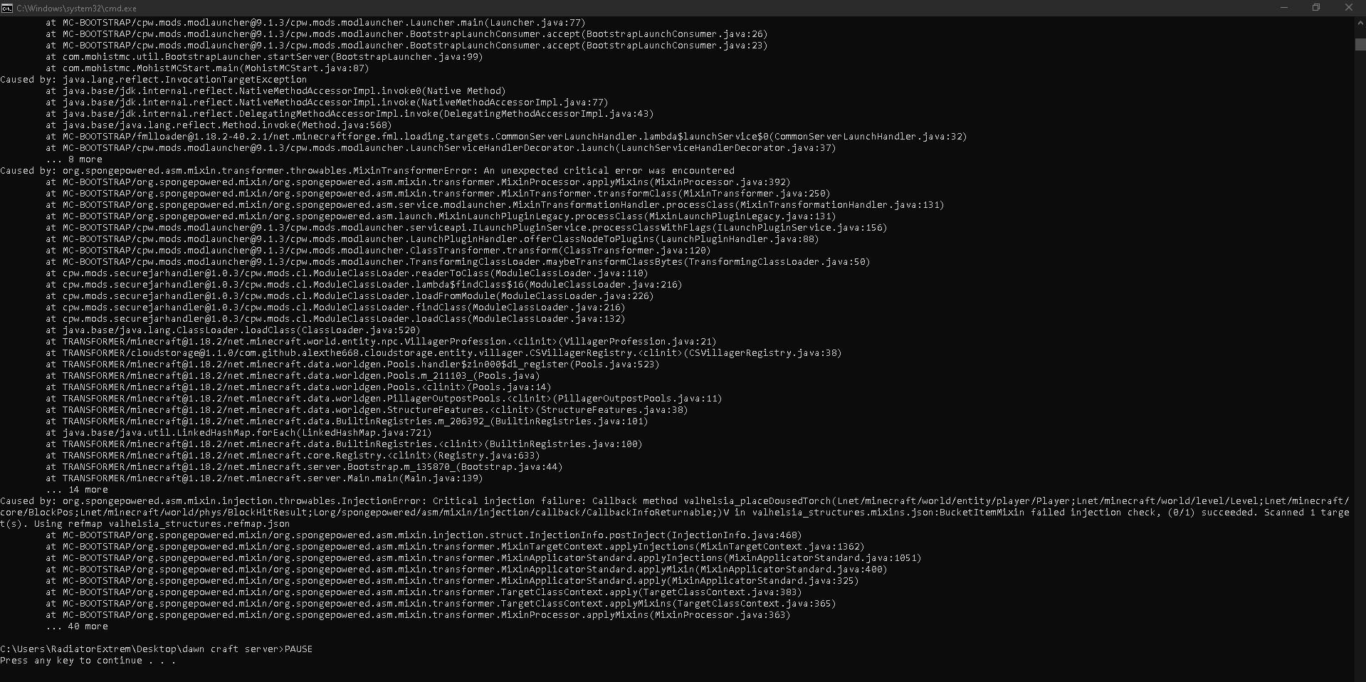 Mohist server error · Issue #2462 · MohistMC/Mohist · GitHub