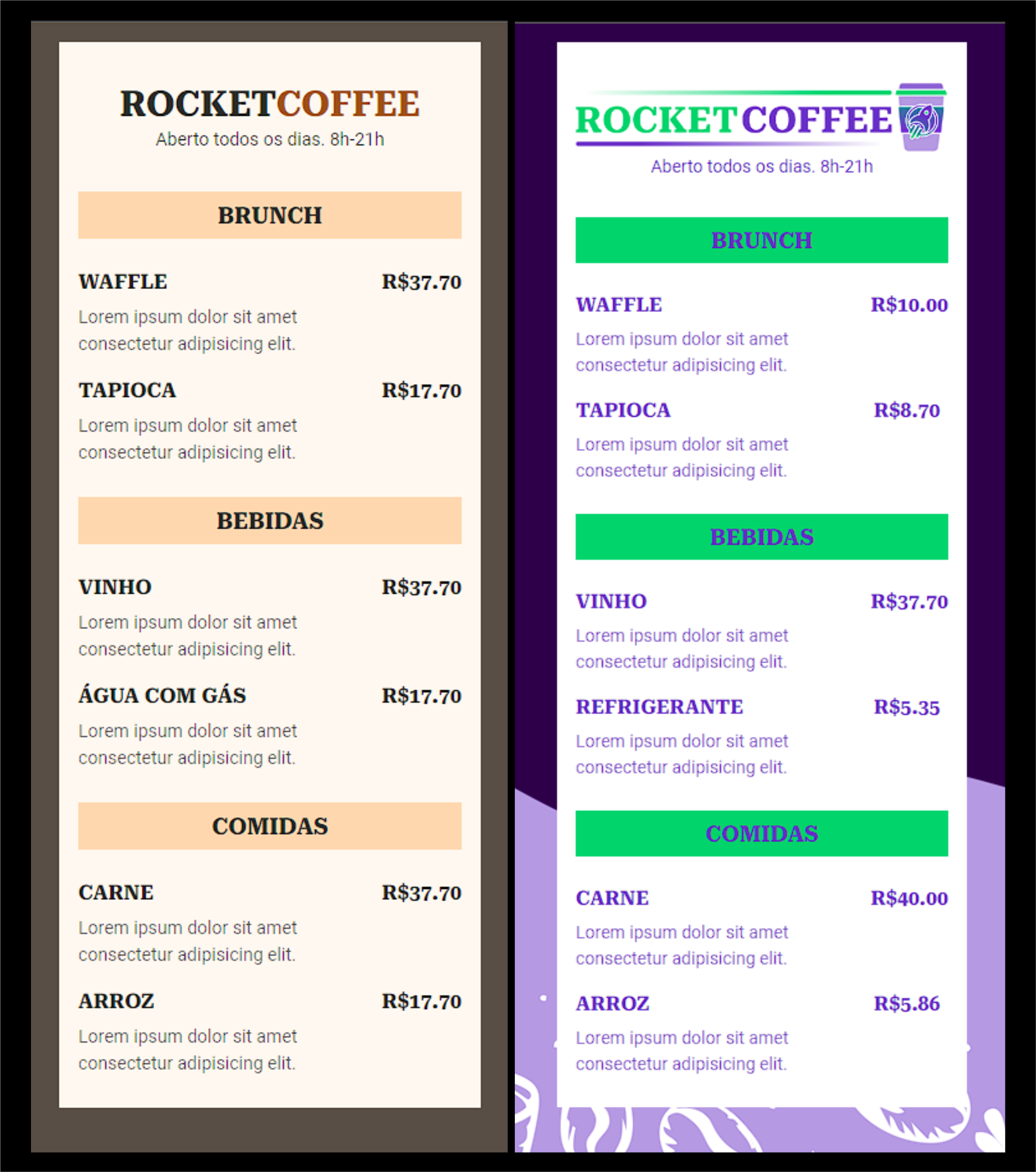 GitHub - jacksonMarcelinoFreitas/RocketCoffee: Page about a menu developed during the Rocketseat ...