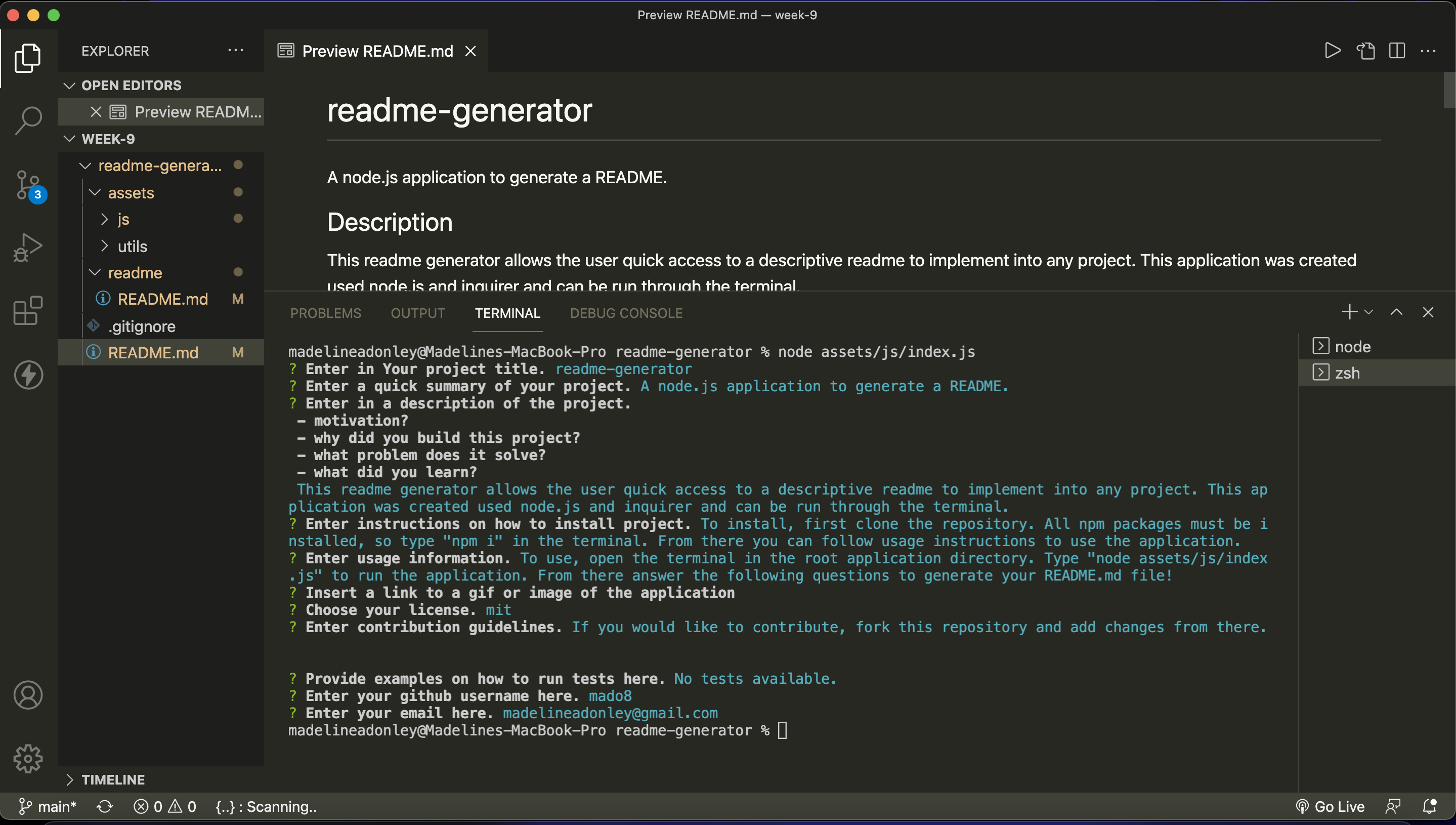 GitHub - mado8/readme-generator: A generator to create a descriptive README to be used for ...