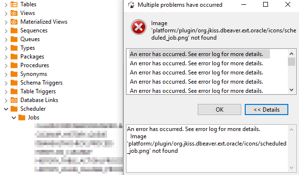 Oracle Scheduled Jobs Error · Issue #6342 · dbeaver/dbeaver · GitHub