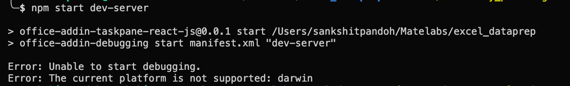 Office Addin Debugging Platform Not Supported Darwin · Issue 571 · Officedevoffice Addin