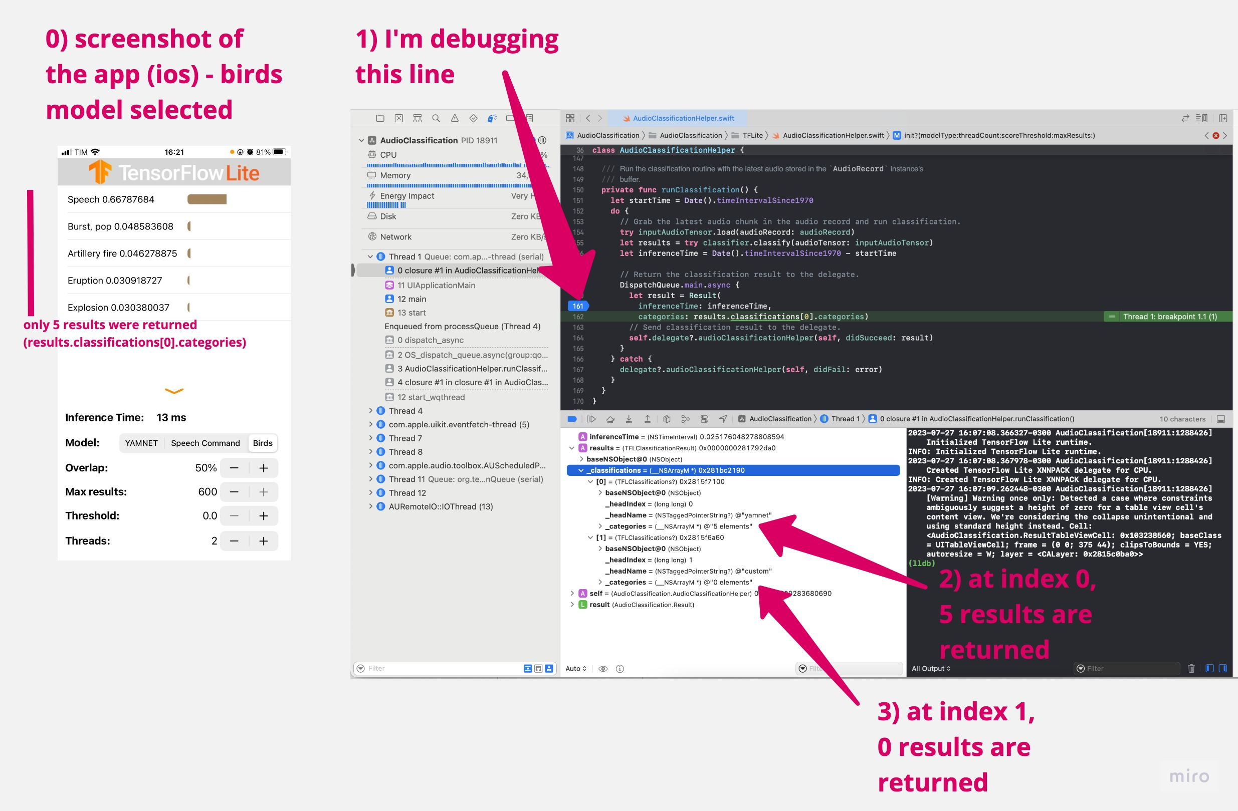 Issue with TensorFlow Lite Model Maker: Empty Output on iOS with TensorFlowLiteTaskAudio 0.4.3 ...