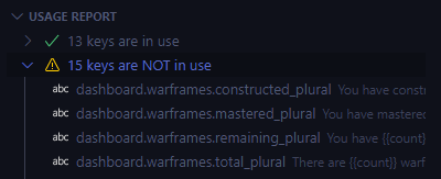 i18next Plurals Show As "NOT in use" in the Usage Report · Issue #238 · lokalise/i18n-ally · GitHub