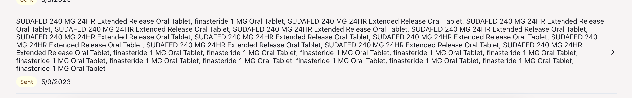Patient view shows duplicated treatment names for orders with multiple fills for the same ...