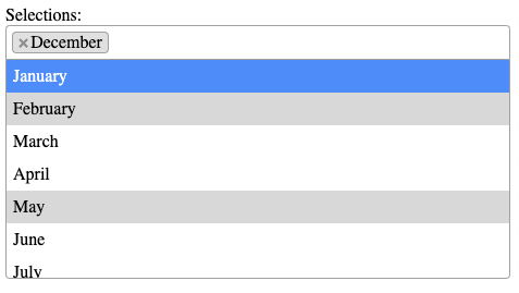 When triggering events that change the selection, the dropdown UI keeps previous selections ...