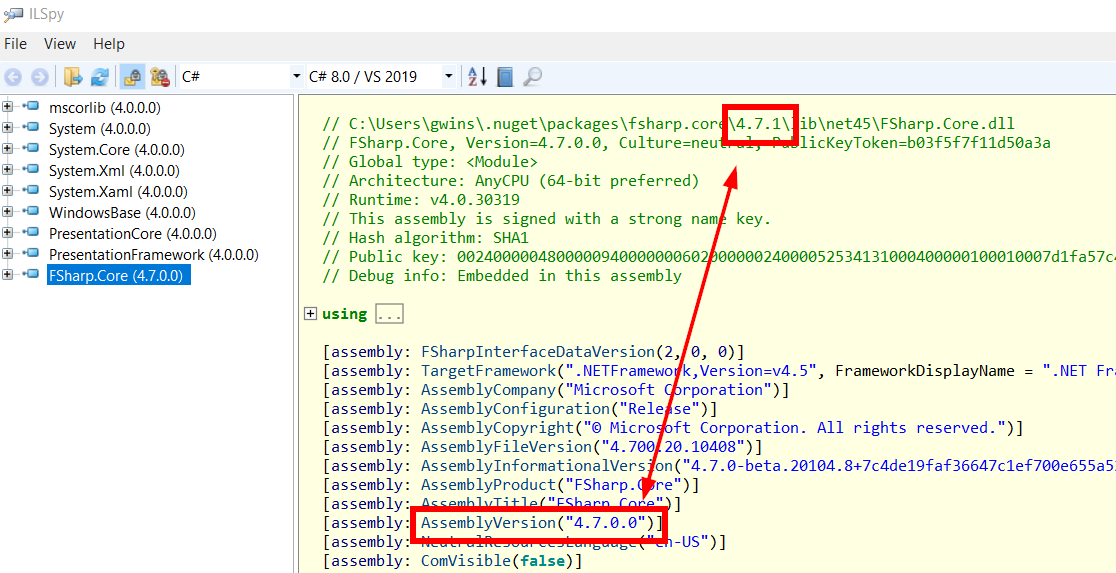 FSharp.Core nuget 4.7.1 has assembly version 4.7.0 · Issue #9062 ...