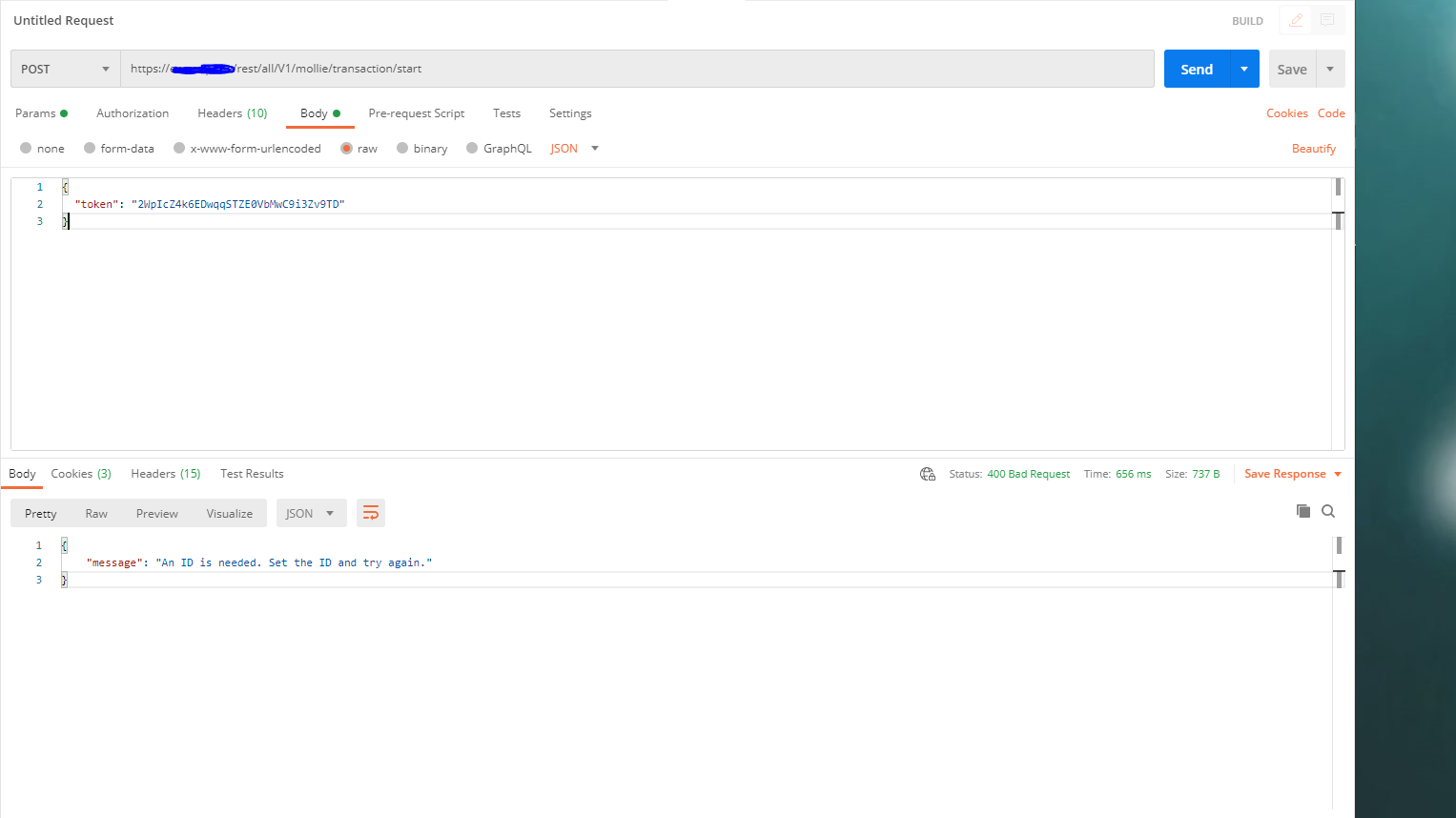 Transaction Start Endpoint : An ID is needed. Set the ID and try again. · Issue #304 · mollie ...