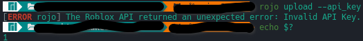 `rojo upload` API errors give a 0 exit code · Issue #575 · rojo-rbx/rojo · GitHub