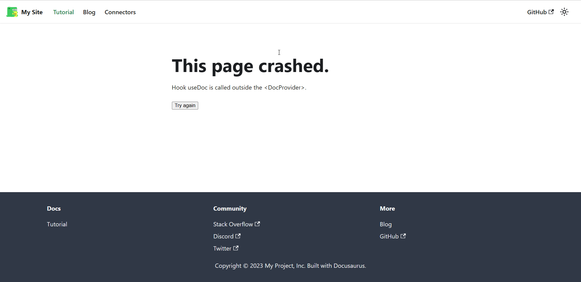 Hook useDoc is called outside the . · Issue #505 · PaloAltoNetworks/docusaurus-openapi-docs · GitHub