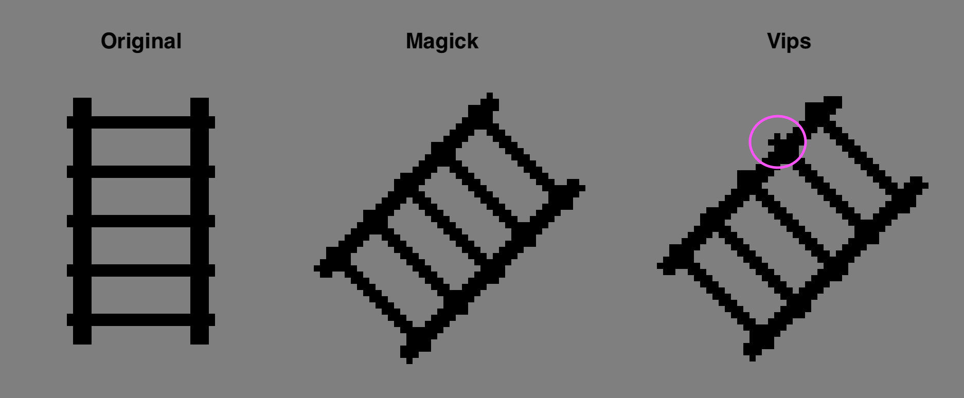 Inconsistencies using nearest neighbour for rotation · Issue #2913 · libvips/libvips · GitHub