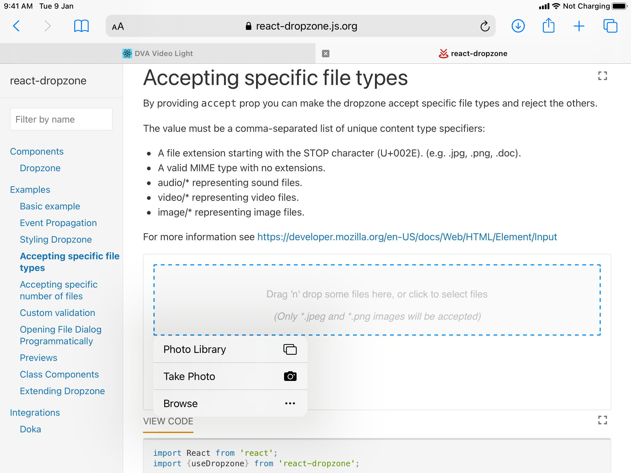 Take photo (from camera) option is enabled on mobile when trying to accept GIF only · Issue ...