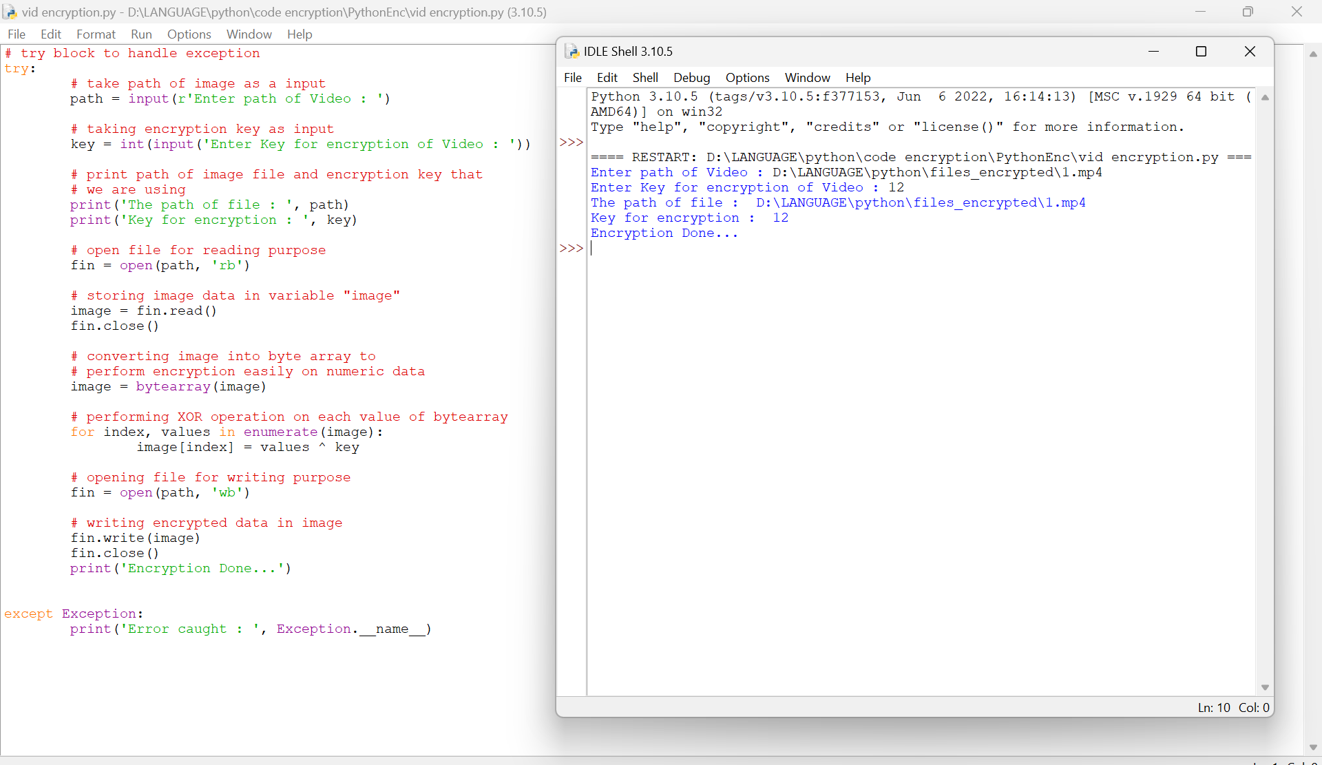 Github Sibi Arasuvideoencryption Encryption And Decryption Using Pyhon