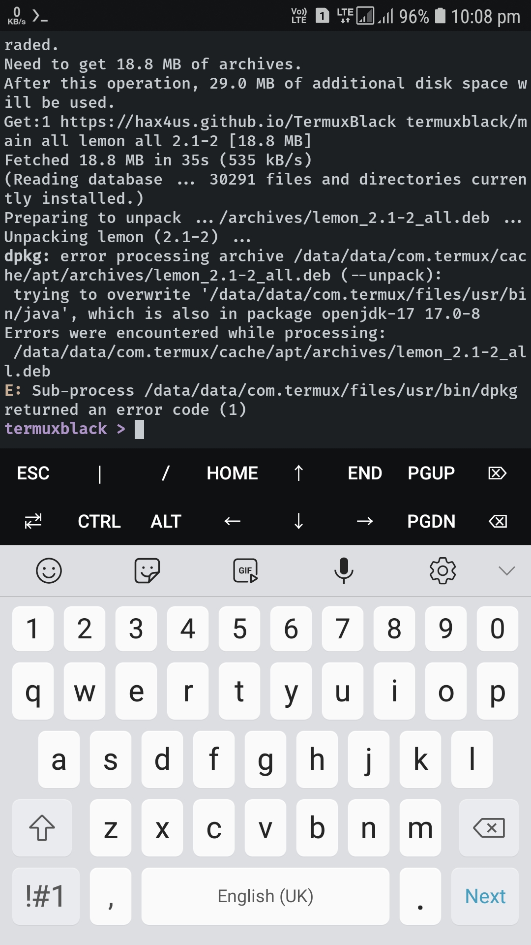 Why i am unable to install lemon · Issue #7263 · termux/termux-packages · GitHub