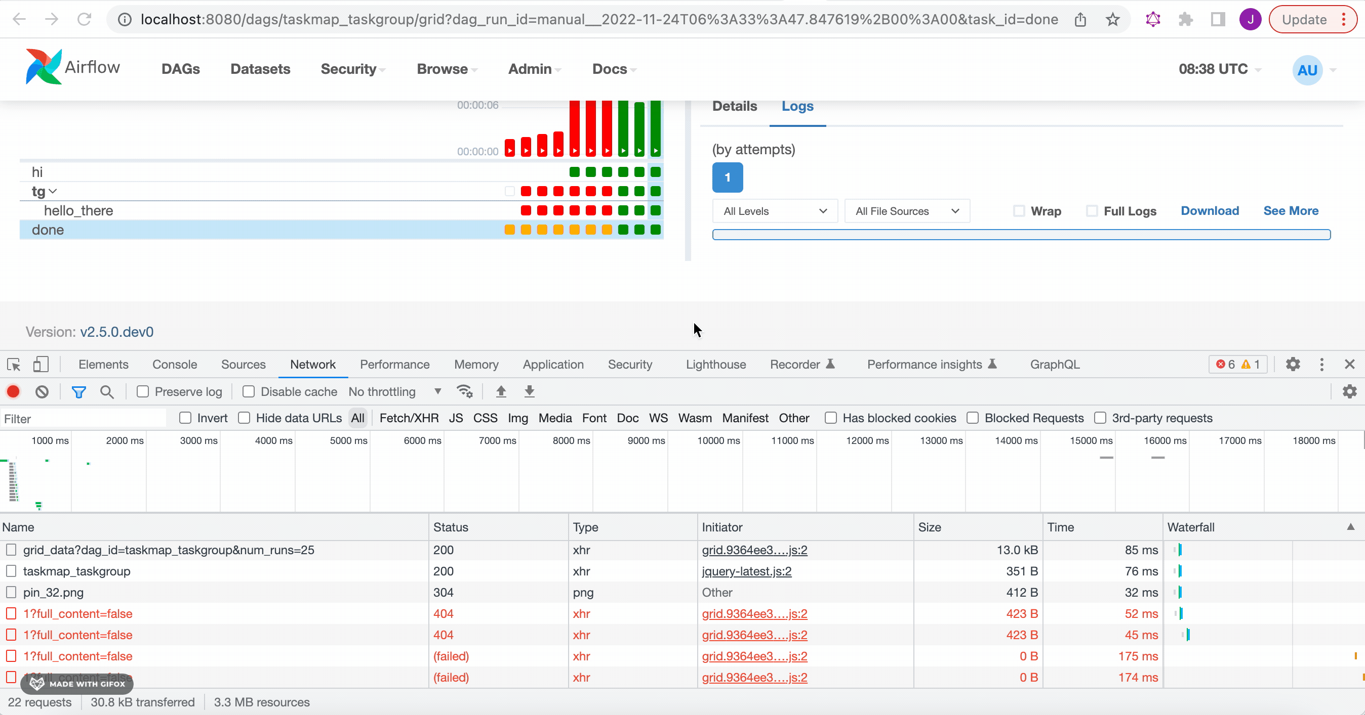 Getting 404 when clicking on download logs button · Issue #27883 · apache/airflow · GitHub