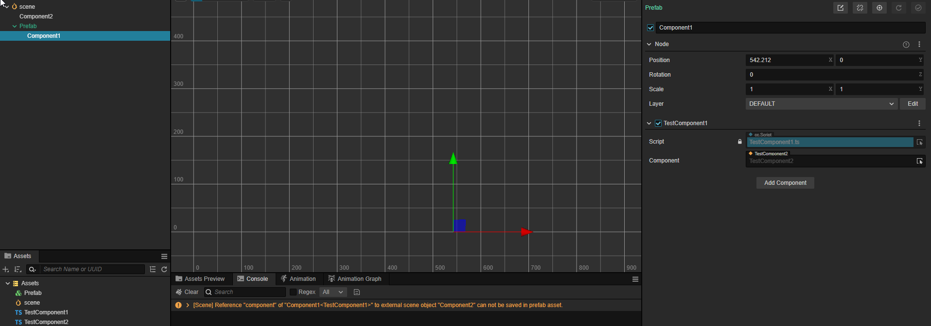 Prefab save from instance breaks custom component links external to prefab · Issue #12918 ...