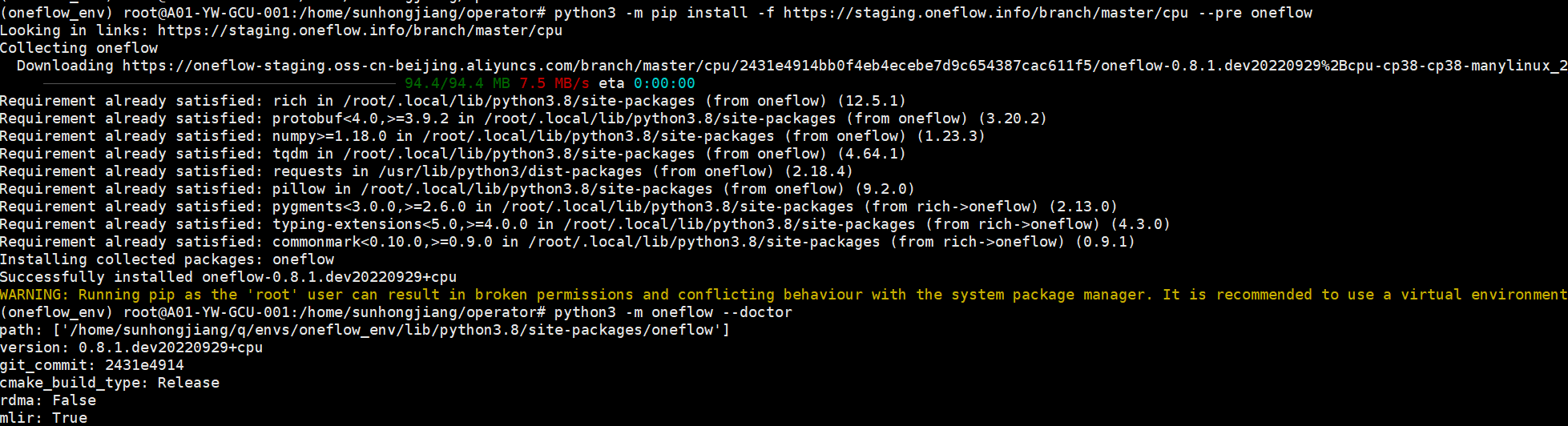 Cpu编译问题 · Issue 9188 · Oneflow Inc Oneflow · Github