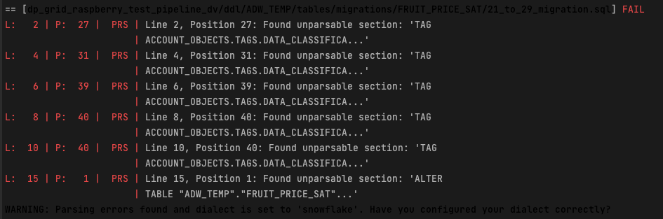 Valid Snowflake alter table statements cause parsing errors · Issue #5174 · sqlfluff/sqlfluff ...