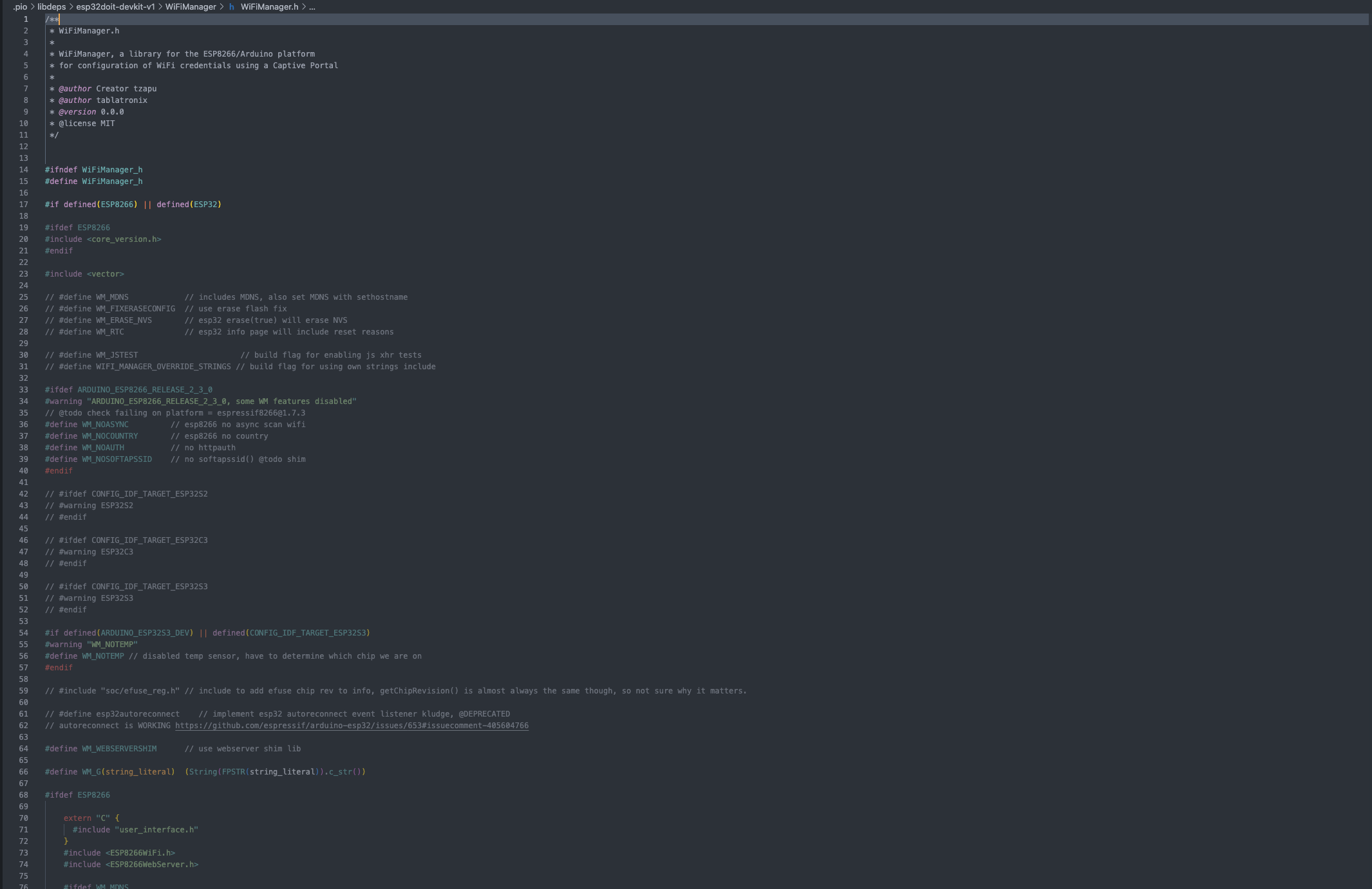 Can't build project in platformio · Issue #1586 · tzapu/WiFiManager · GitHub