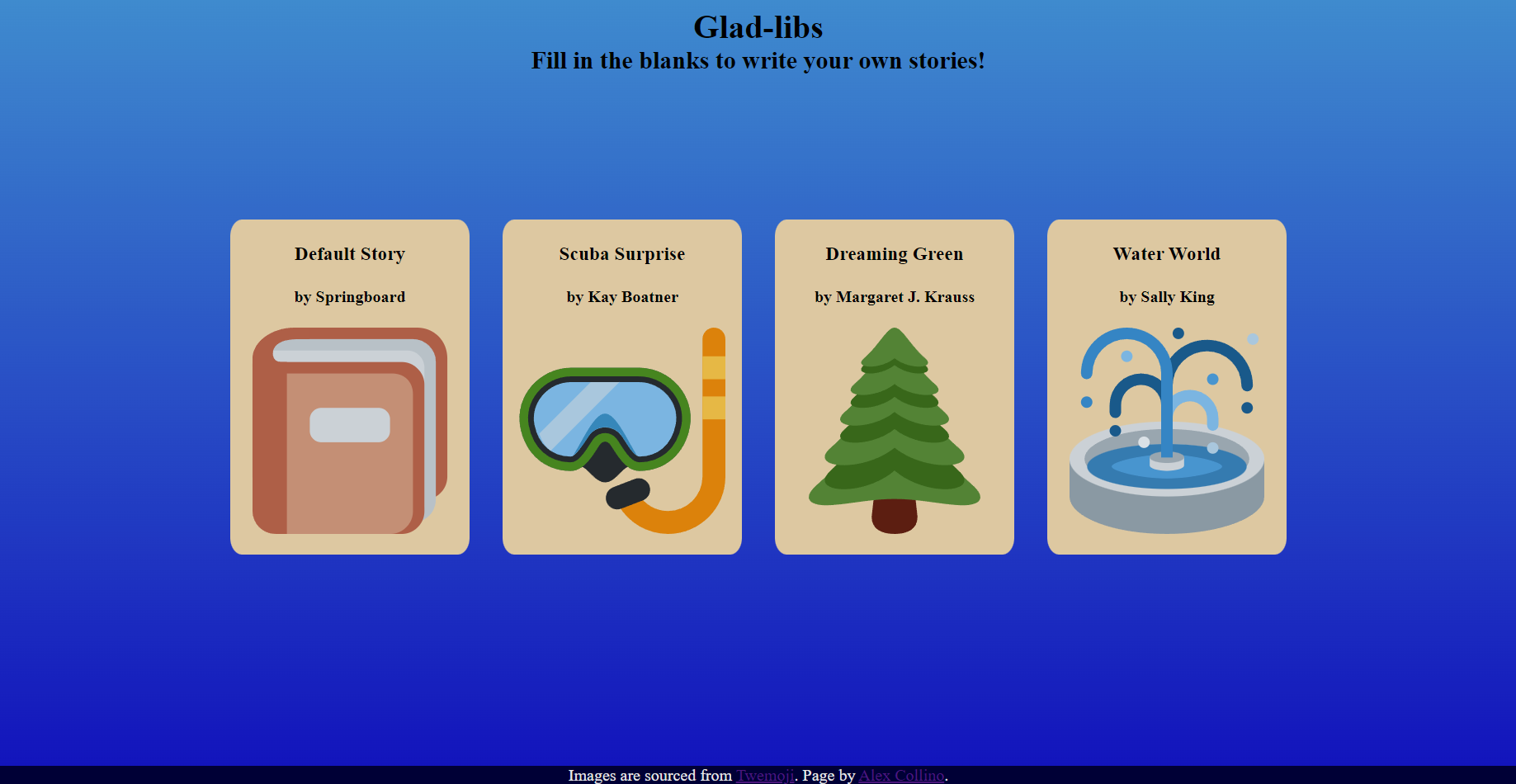 GitHub - acollino/madlibs: Online version of Mad-Libs-style word games