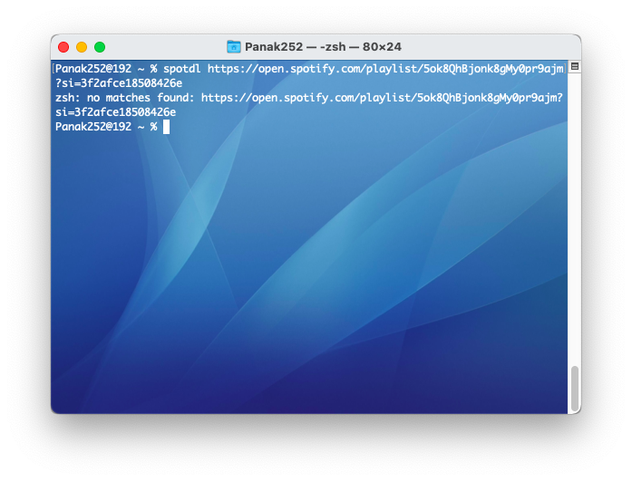Spotdl Error Zsh No Matches Found Zsh No Matches Found · Issue 1385 · Spotdlspotify