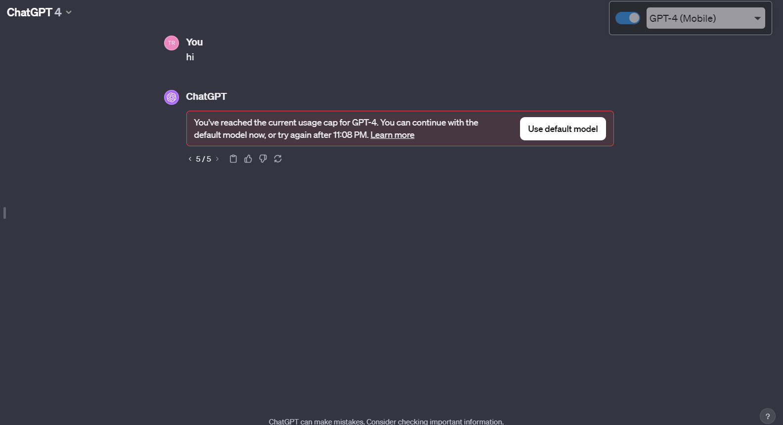 GPT-4 mobile isn't working for past 2 to 3 hours · Issue #13 · hydrotho ...