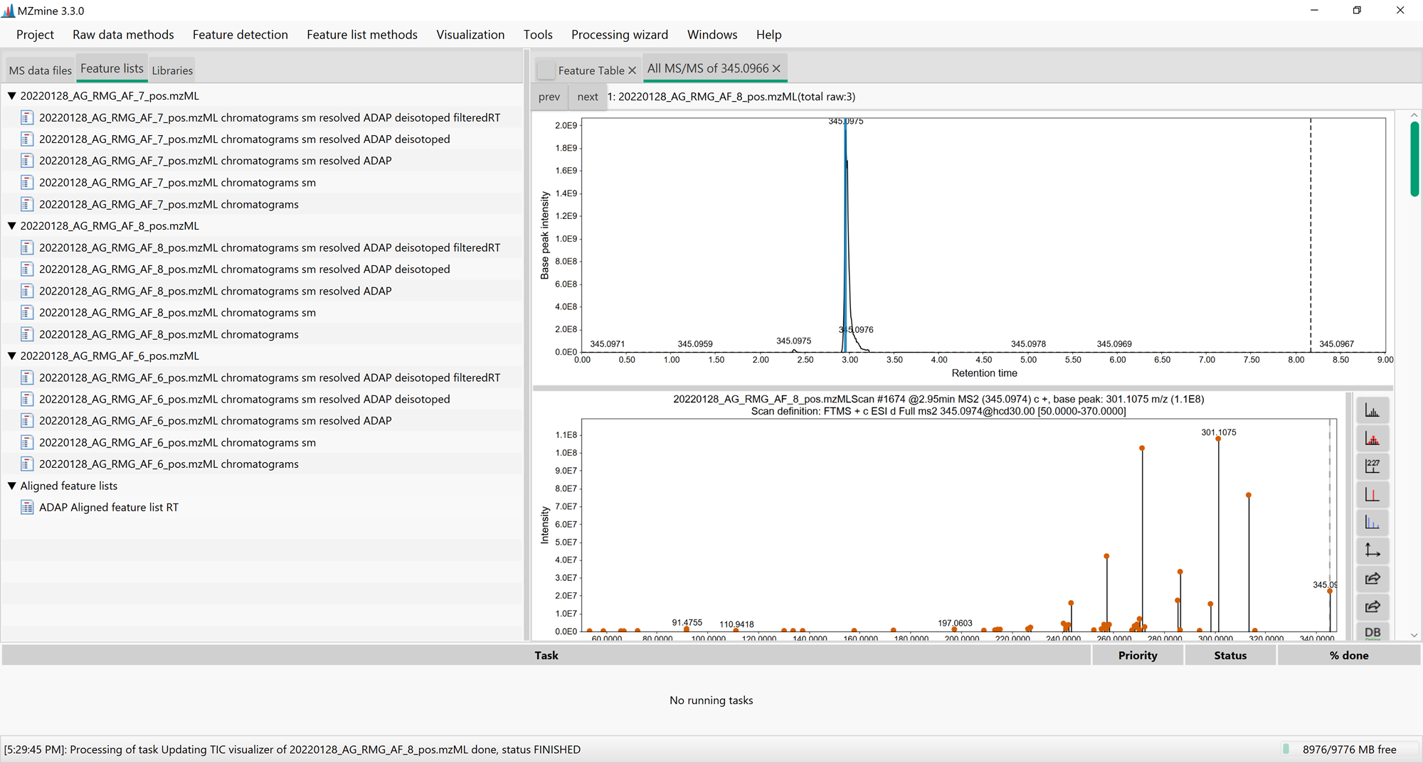 Error when exporting MGF of MS2 spectra when using rt range in mass detection module · Issue ...
