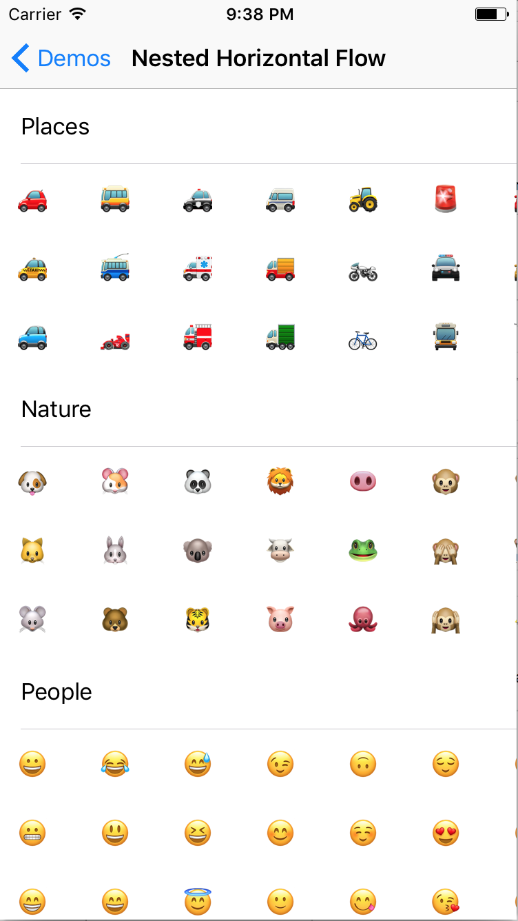 Multiple rows with horizontal scroll · Issue #951 · Instagram/IGListKit · GitHub