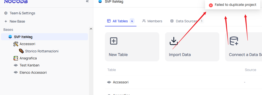 🐛 Bug: Duplicate database error · Issue #6874 · nocodb/nocodb · GitHub