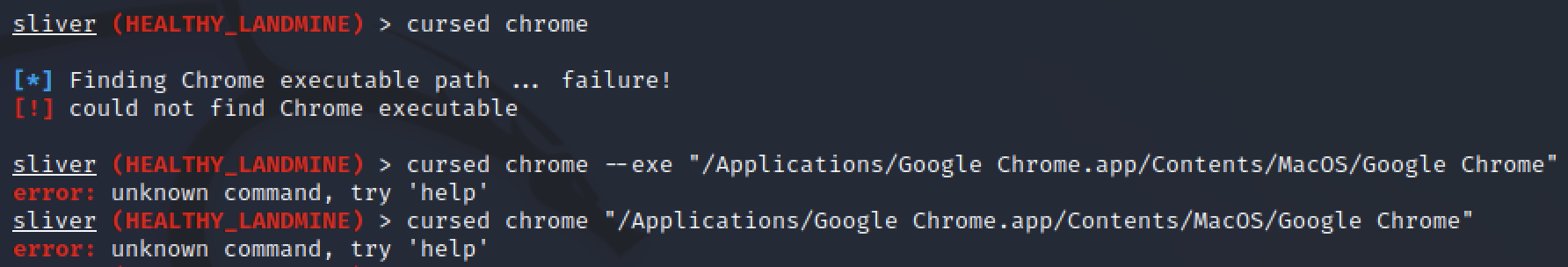 Cursed Chrome could not find Chrome executable · Issue #939 · BishopFox/sliver · GitHub