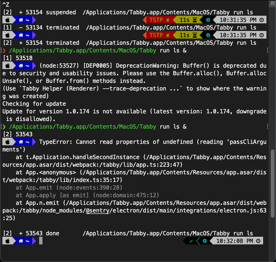 Command Line Issue (at least on Mac) · Issue #6031 · Eugeny/tabby · GitHub
