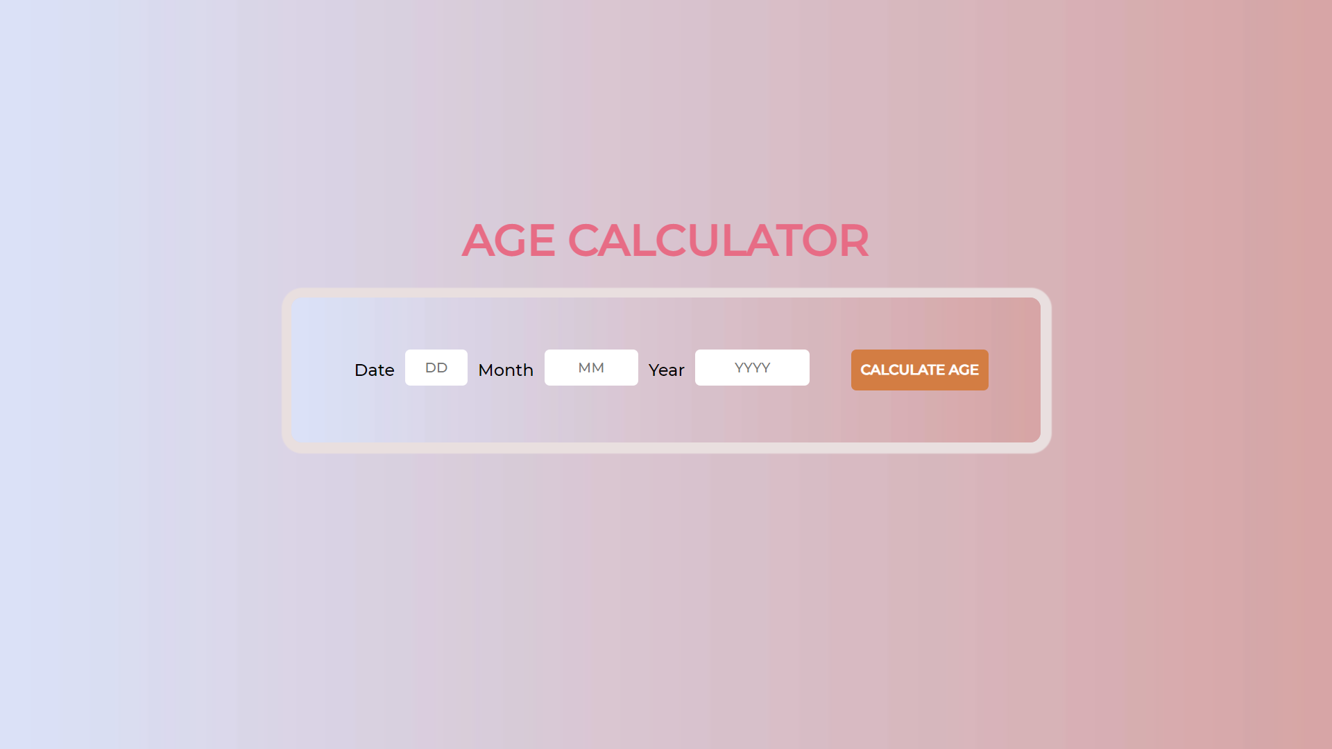 GitHub - Amitkr1224/AgeCalculator: A front end application, where user can calculate the age, by ...