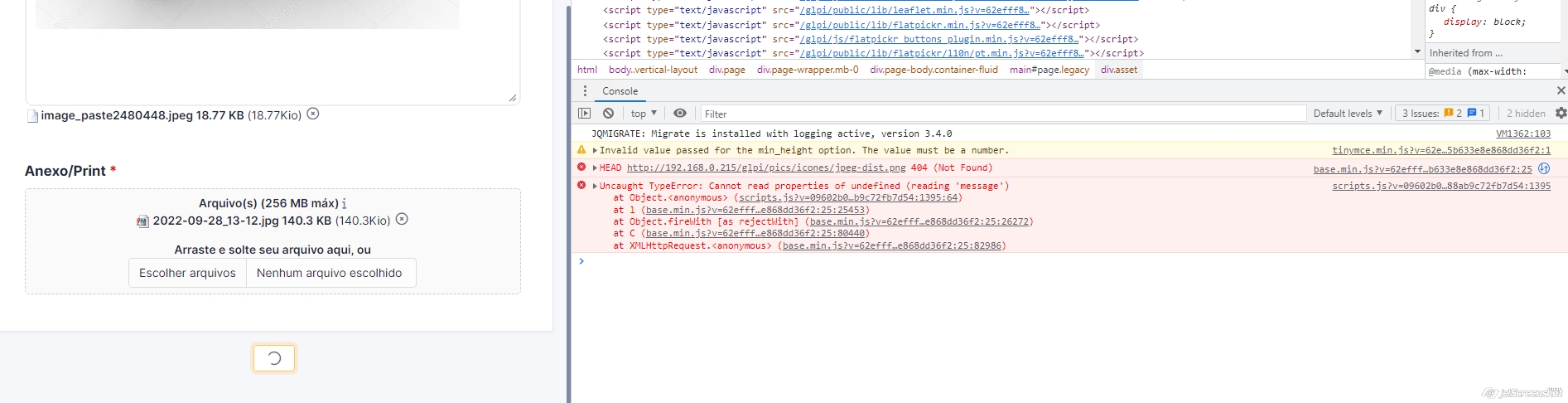 Form crashes when clicking submit, but ticket opens · Issue #3035 · pluginsGLPI/formcreator · GitHub