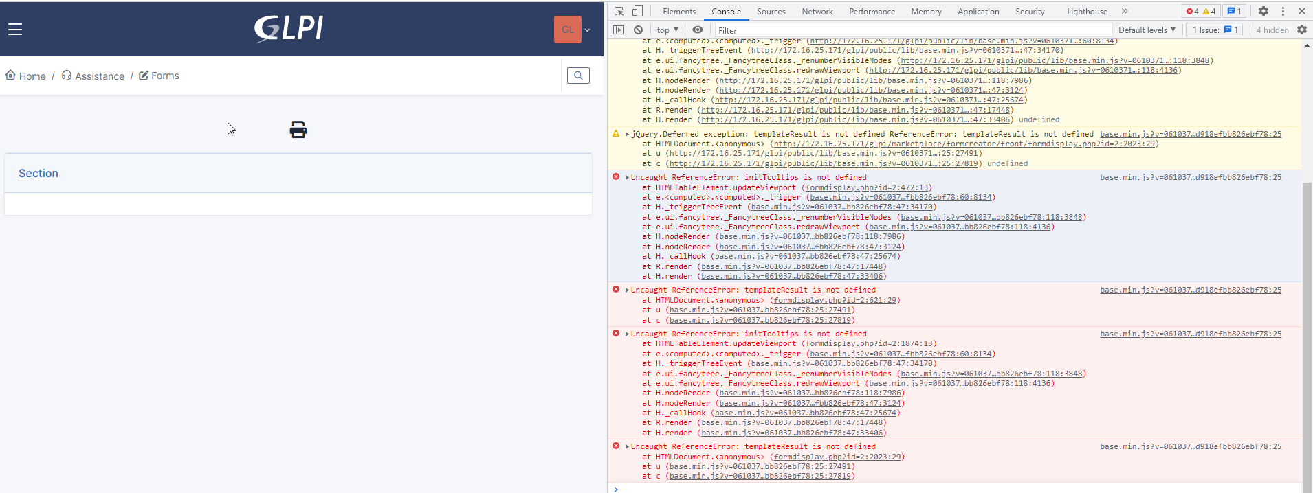 section and fiel not visible · Issue #3025 · pluginsGLPI/formcreator · GitHub