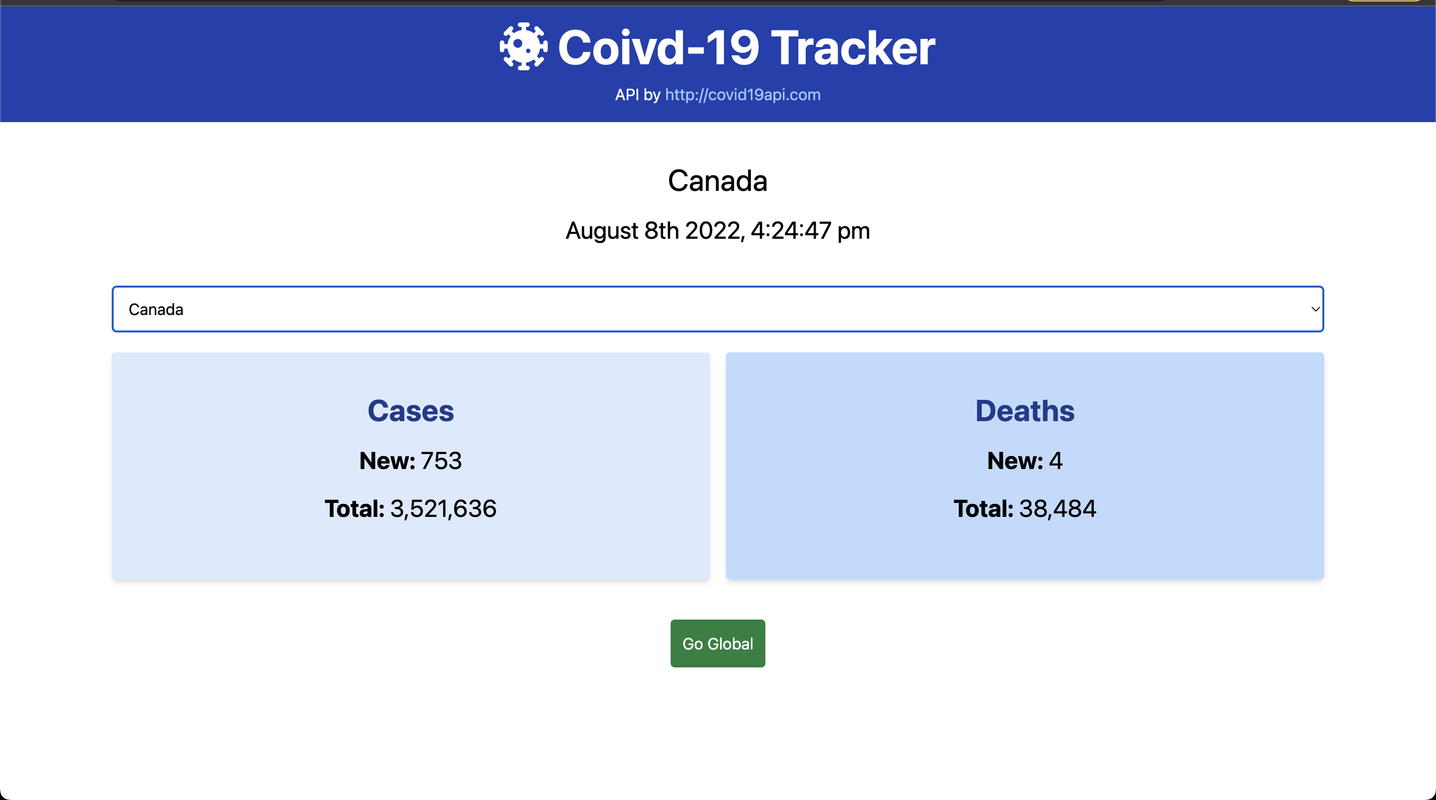 GitHub - YunDobi/CoivdTracker