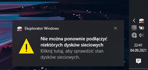 "Could not connect several network drives" error when booting windows ...